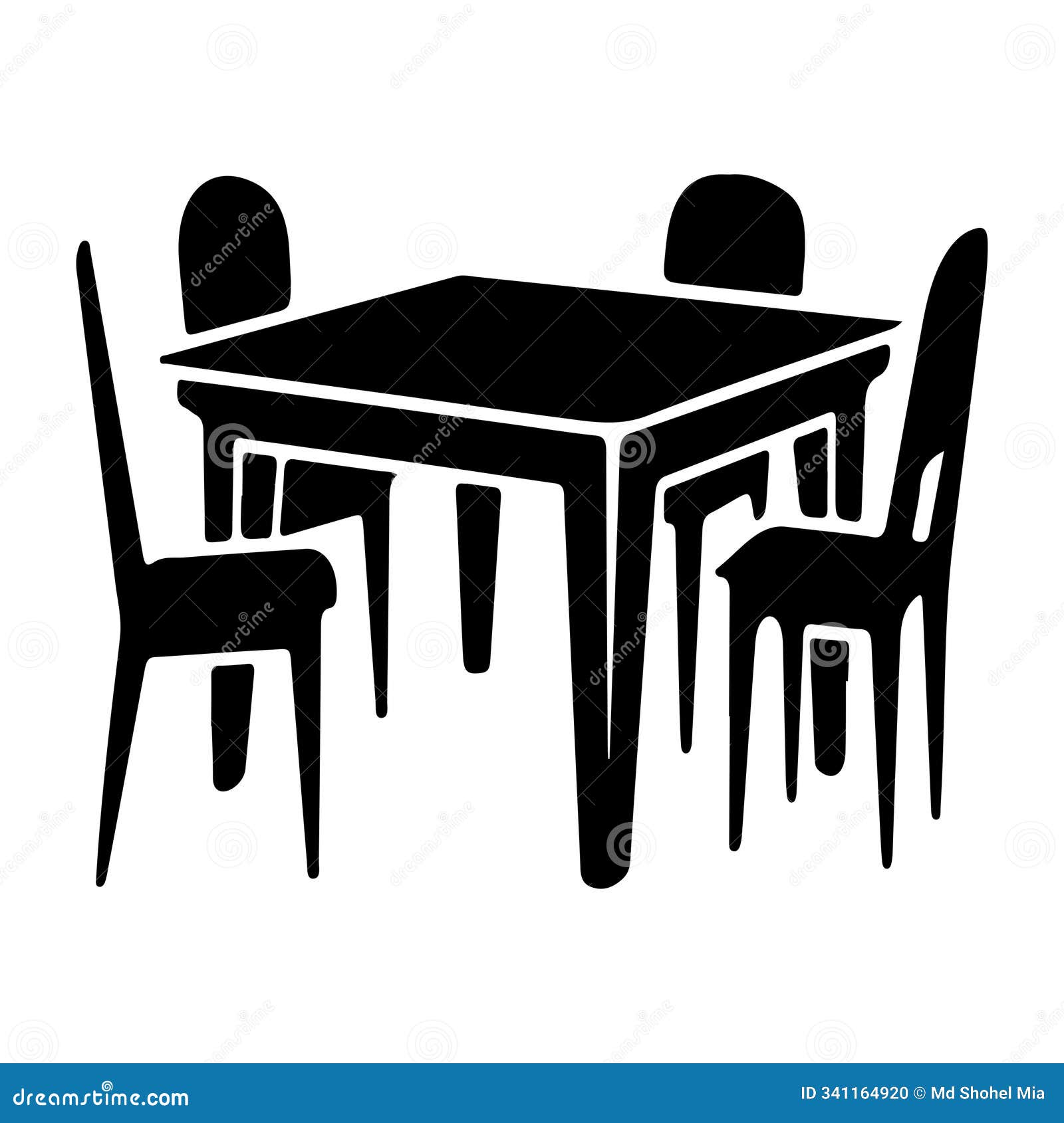 Round Table Silhouette Isolated on White Background. Table Icon Vector ...
