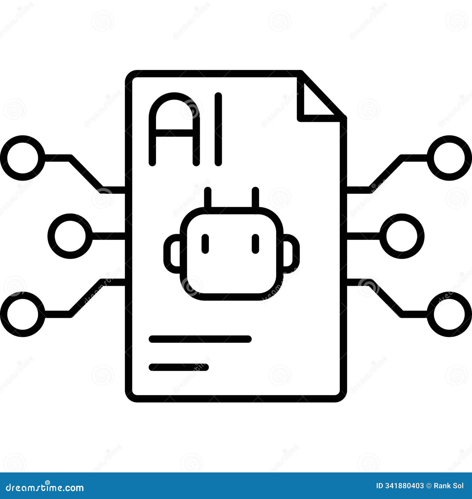 Ai Document Vector Icon in Color Style Stock Illustration ...