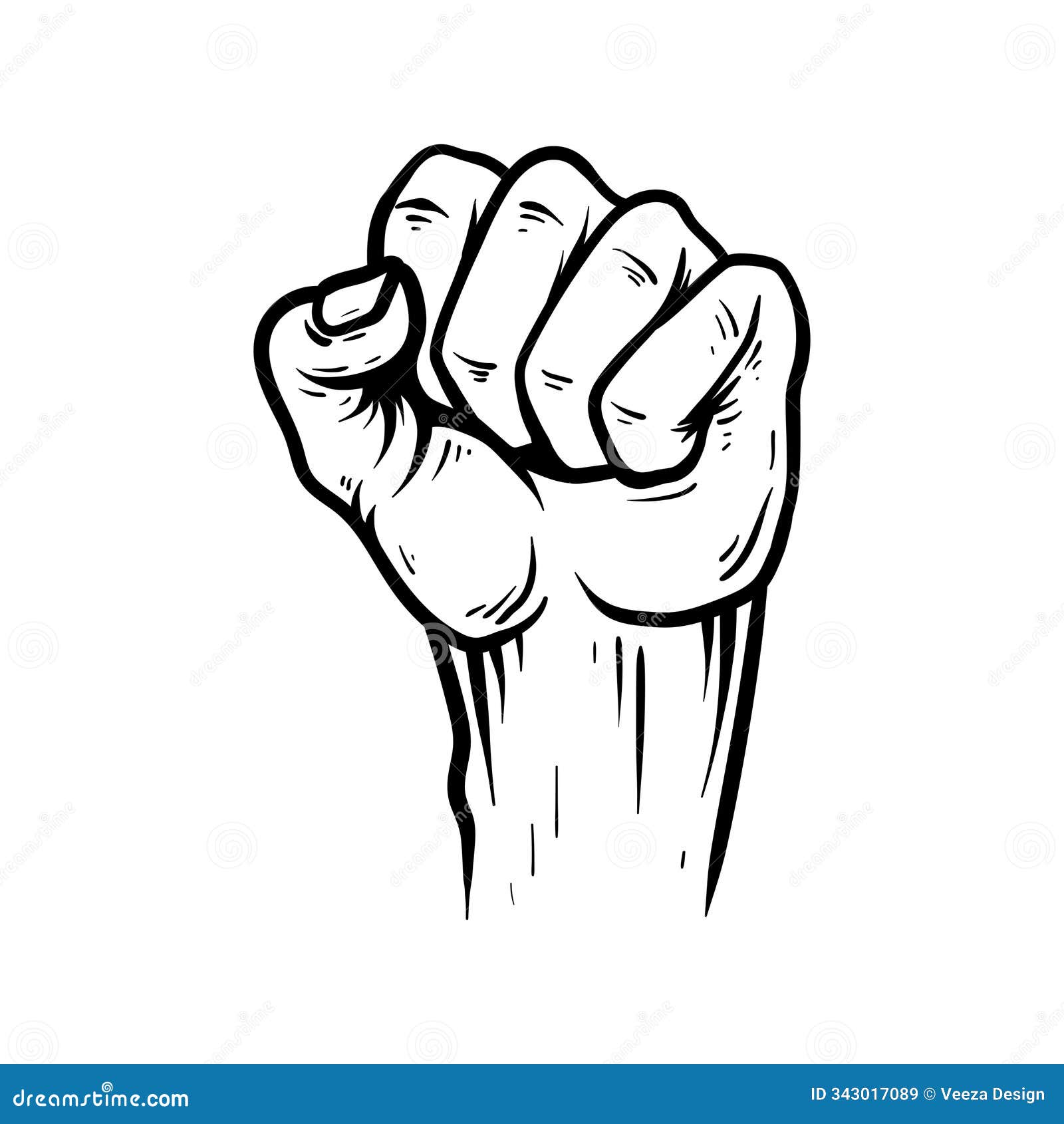 Hand Fist Revolution Drawing Coloring Line Art Style Sketch Classic ...