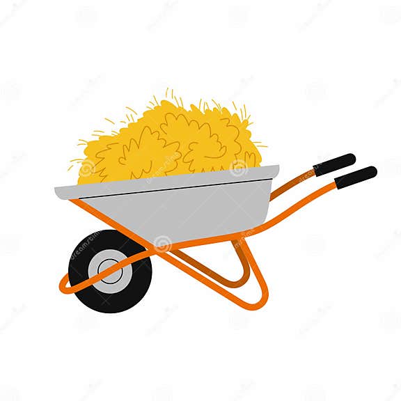 Garden or Farm Wheelbarrow. Food for Pets. a Wheelbarrow Full of Dry ...