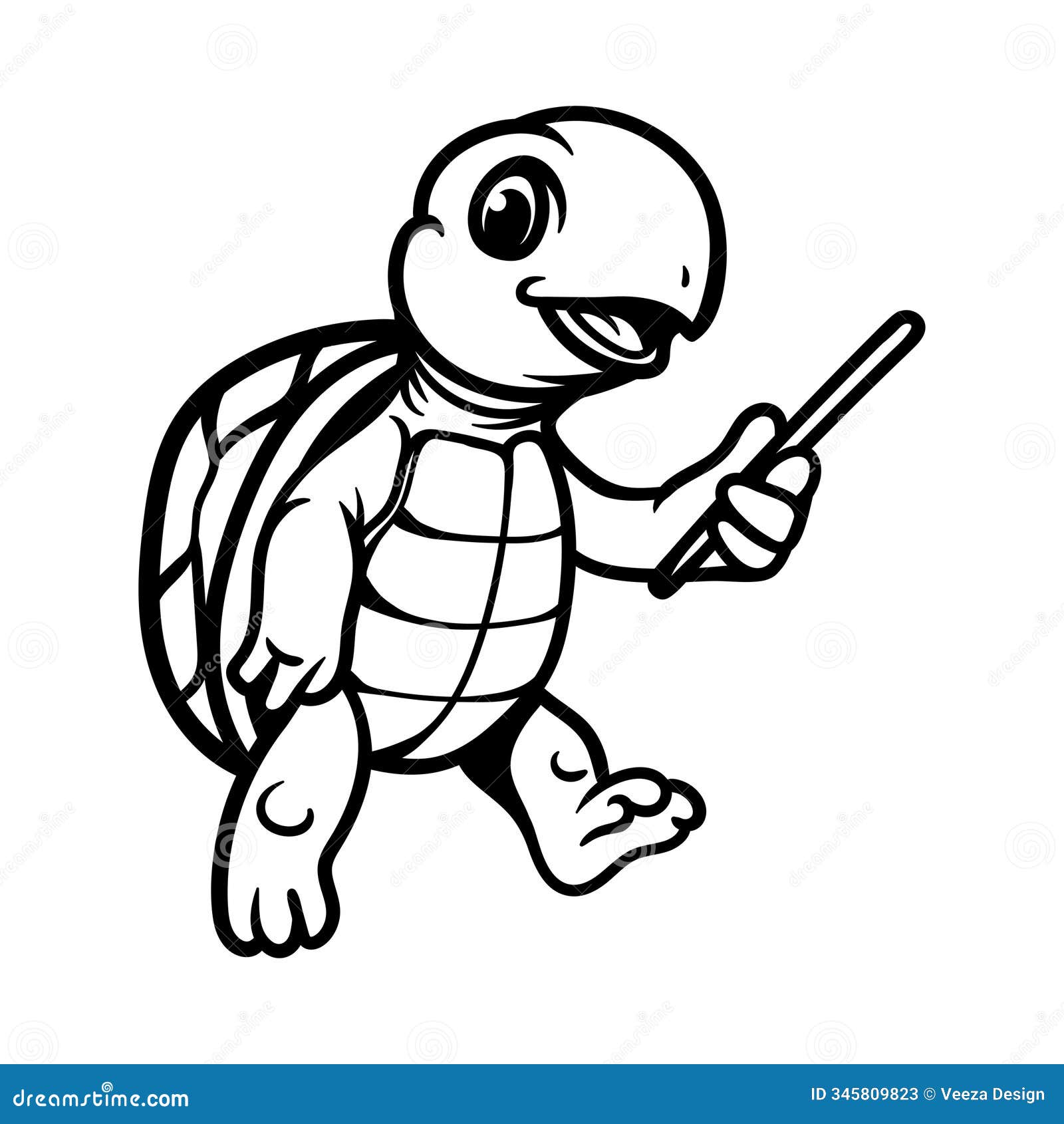 Fun Cartoon Character of Turtle Teachers Like Isolated Drawing Coloring ...