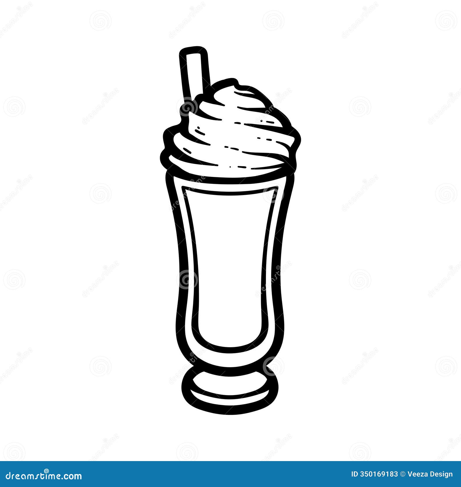 Delicious Smoothies Isolated Drawing Line Art Style Sketch Classic ...