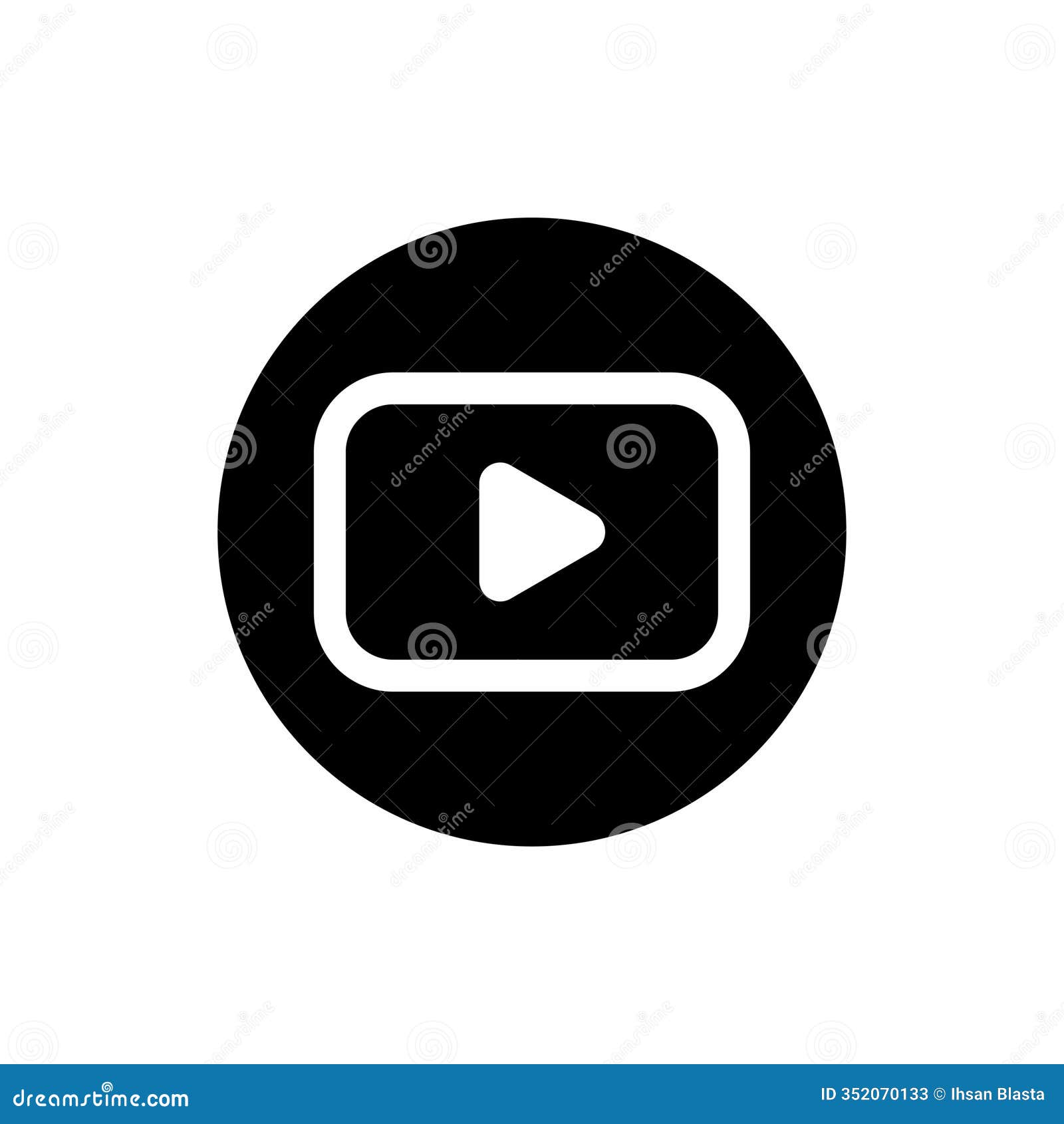 Vector Image Design Start Play Icon with Black Curve Stock Vector ...