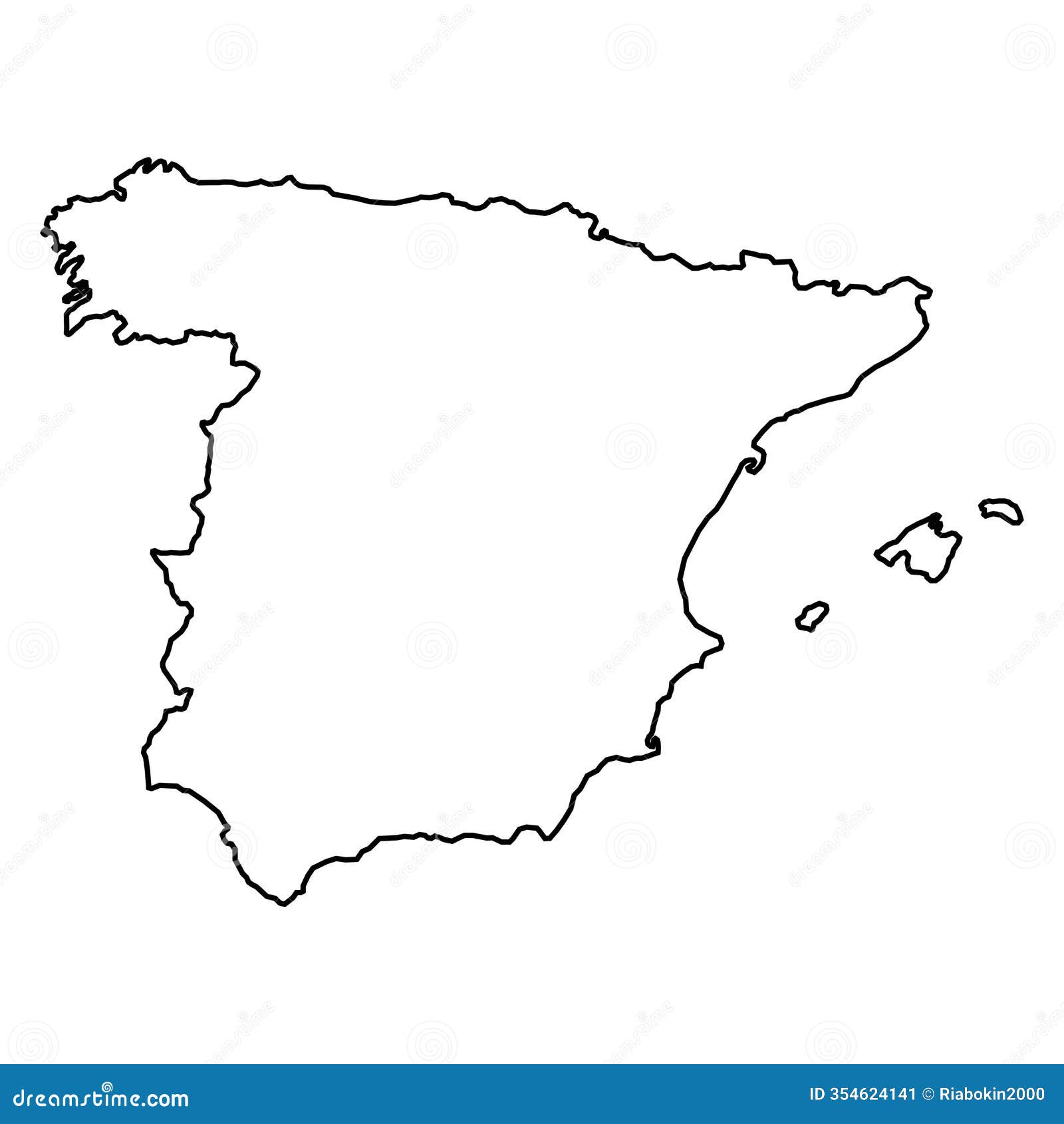 Contour Vector Map of Spain Stock Illustration - Illustration of ...