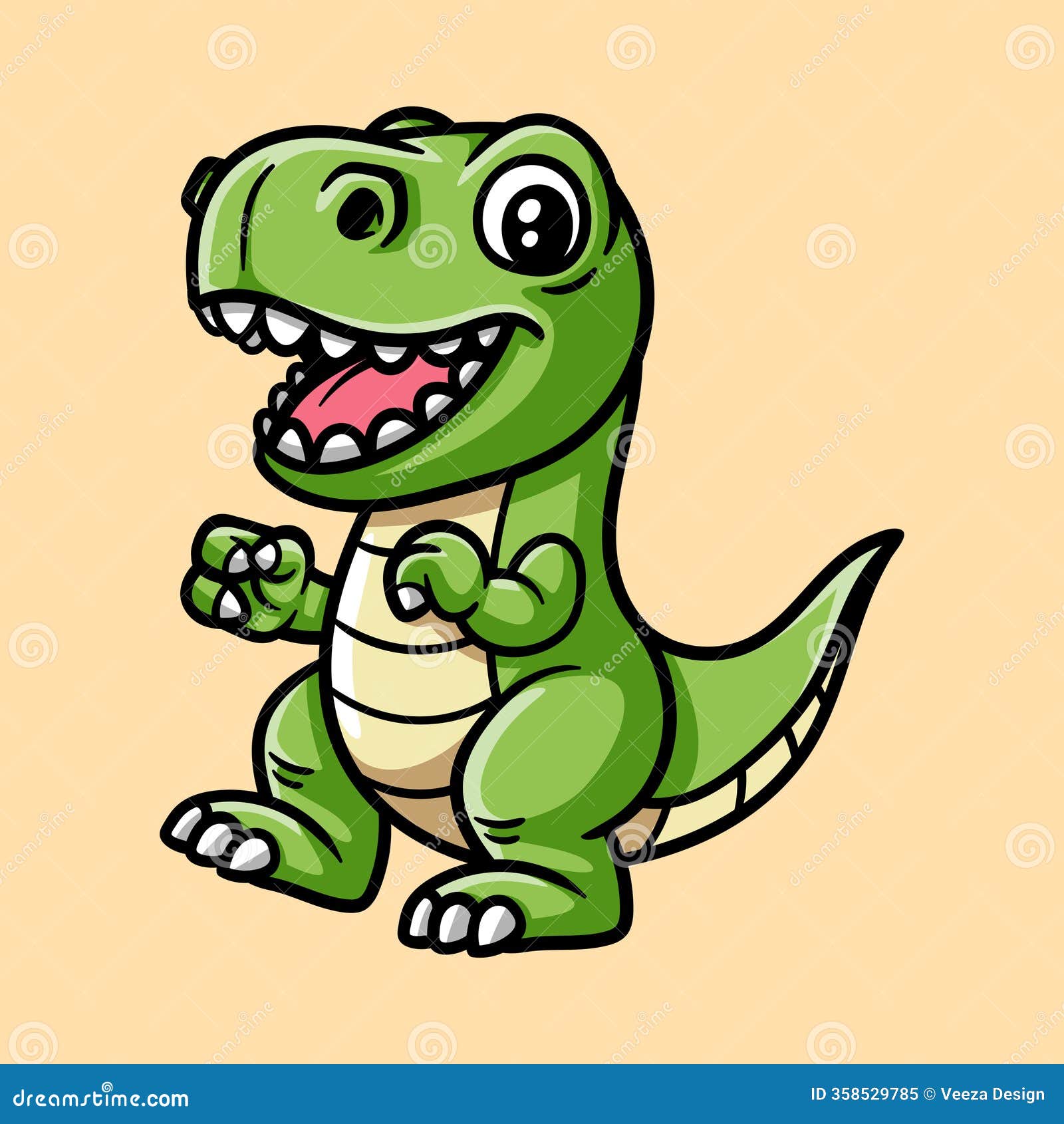 Fun Tyrannosaurus Rex T-Rex Cartoon Colored Character Isolated Drawing ...
