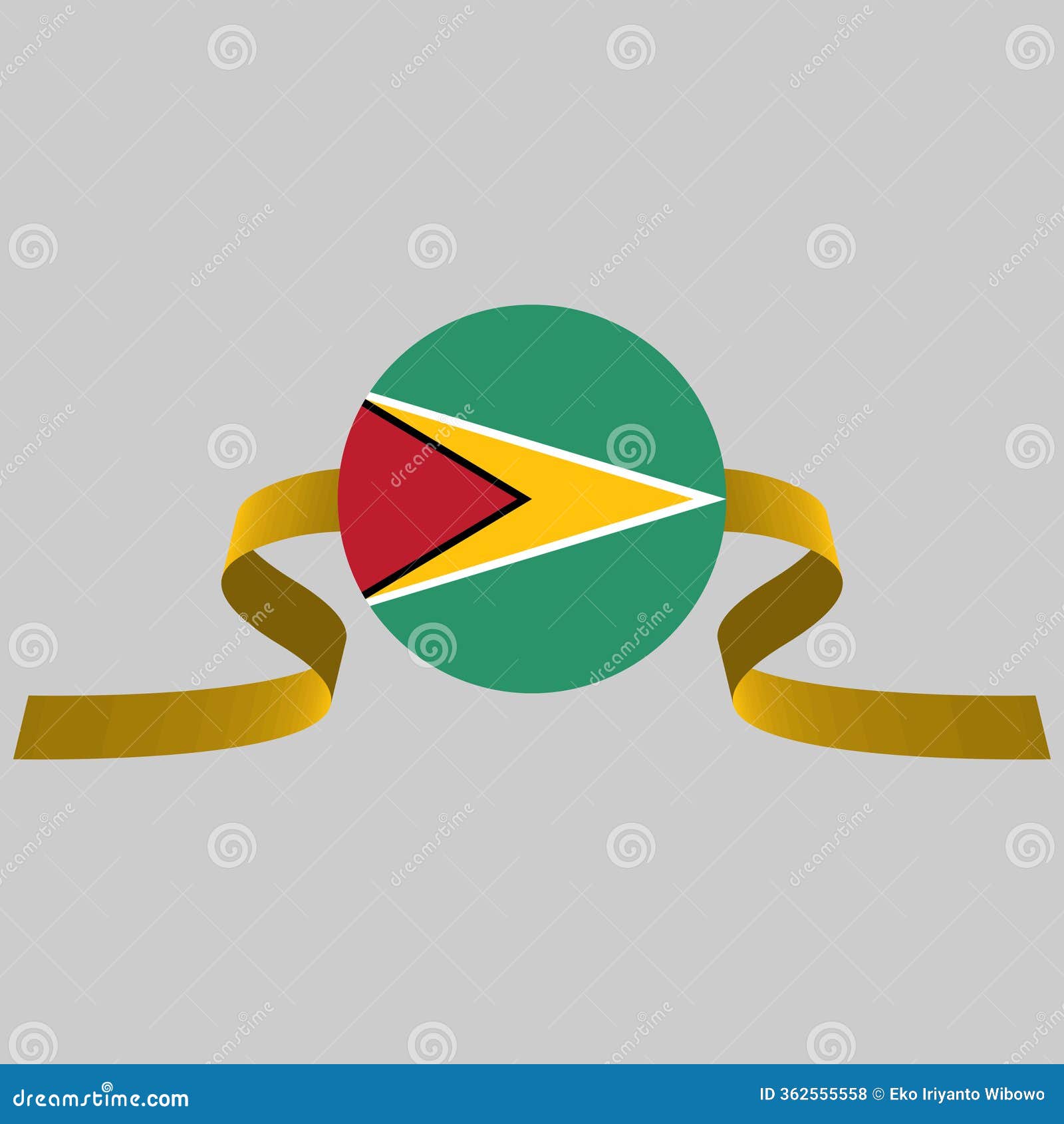 Guyana Flag With Colorful Circle Border Vector Illustration ...