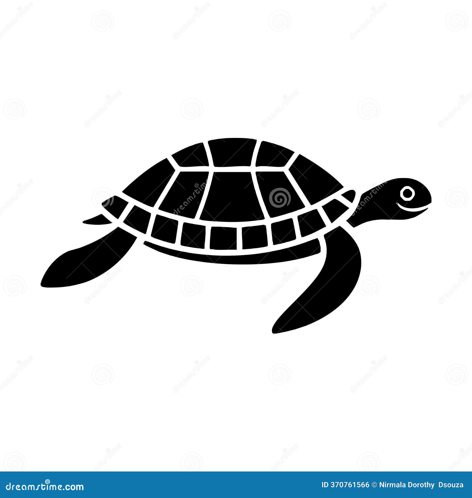 Swimming Sea Turtle Reptile Animal, Front View Vector Illustration On A ...