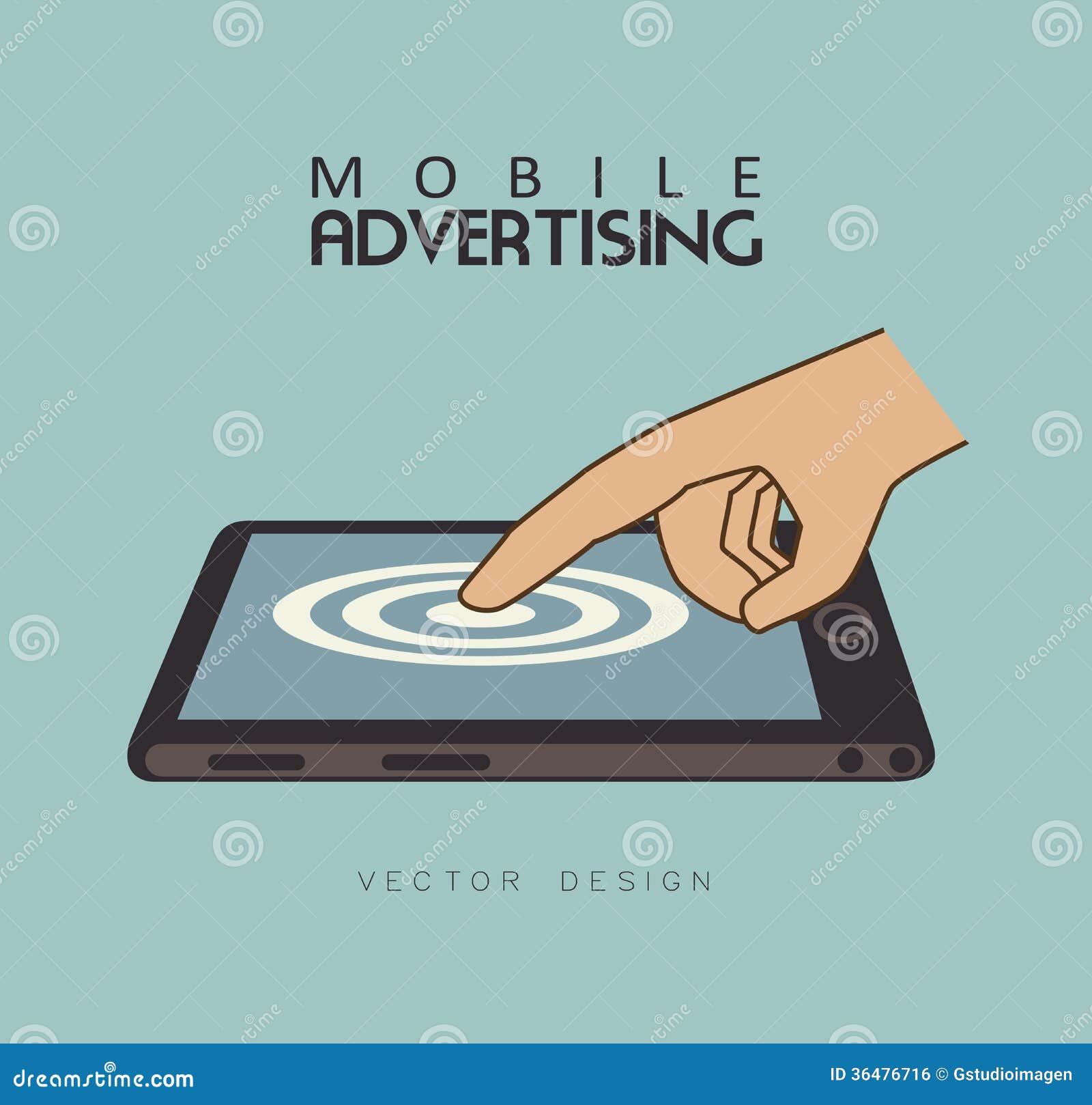Mobile advertising stock vector. Illustration of commercial - 36476716