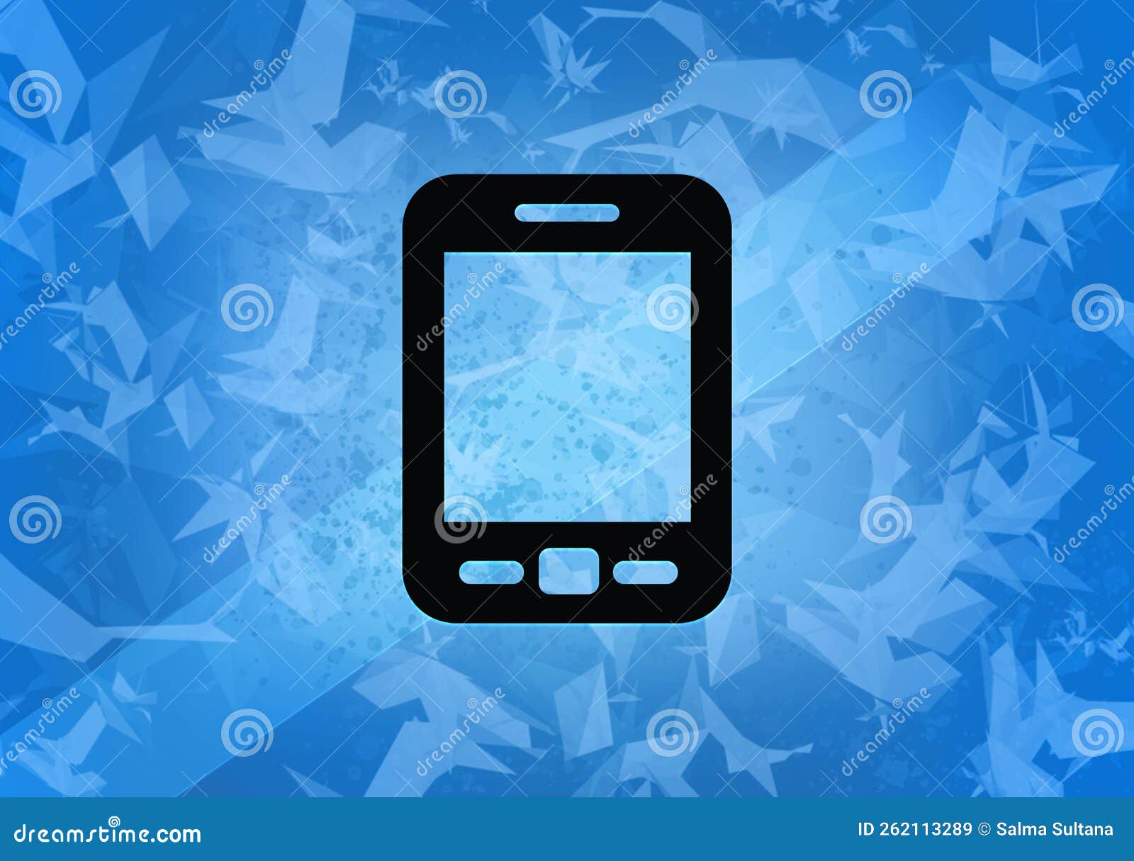 Mobile Aesthetic Abstract Icon on Blue Background Stock Image - Image ...