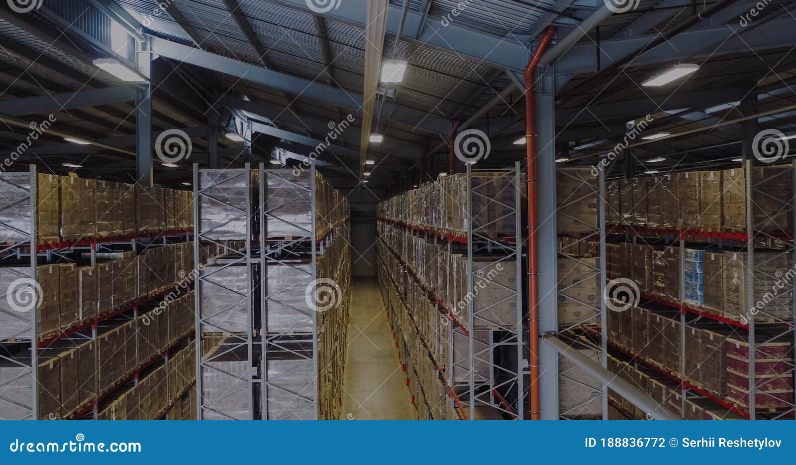 Mobile Aisle Racking System in Distribution Warehouse Stock Photo ...