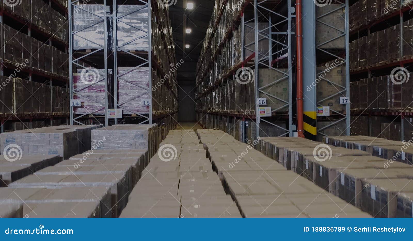 Mobile Aisle Racking System in Distribution Warehouse Stock Image ...