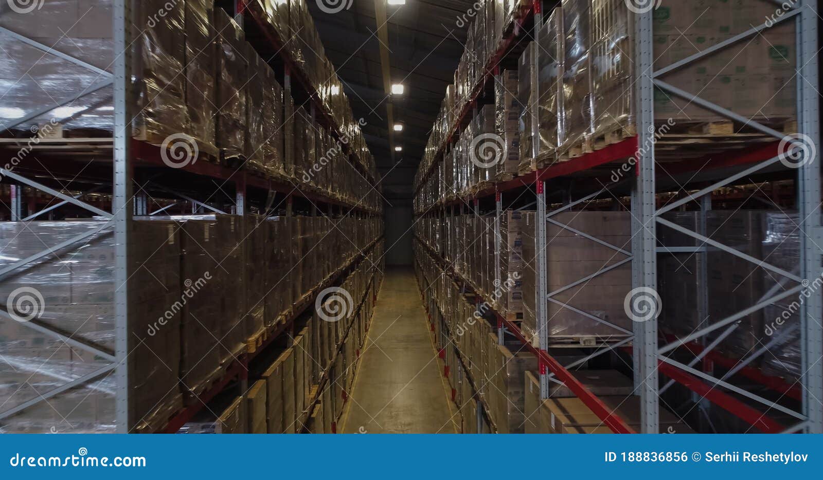 Mobile Aisle Racking System in Distribution Warehouse Stock Photo ...