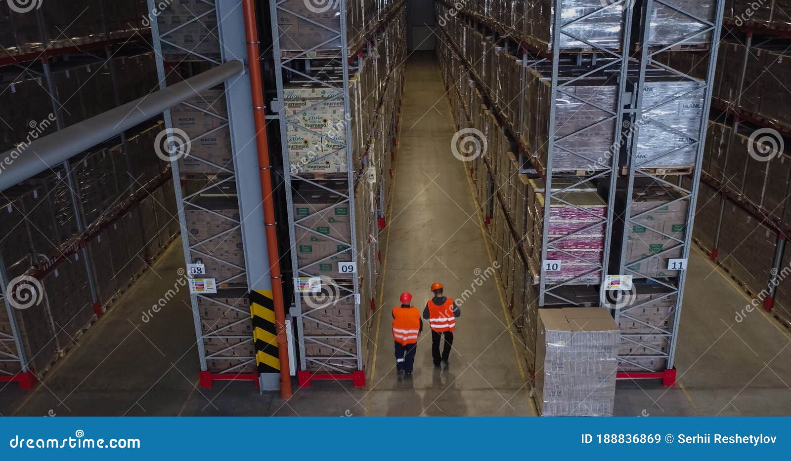 Mobile Aisle Racking System in Distribution Warehouse Stock Image ...