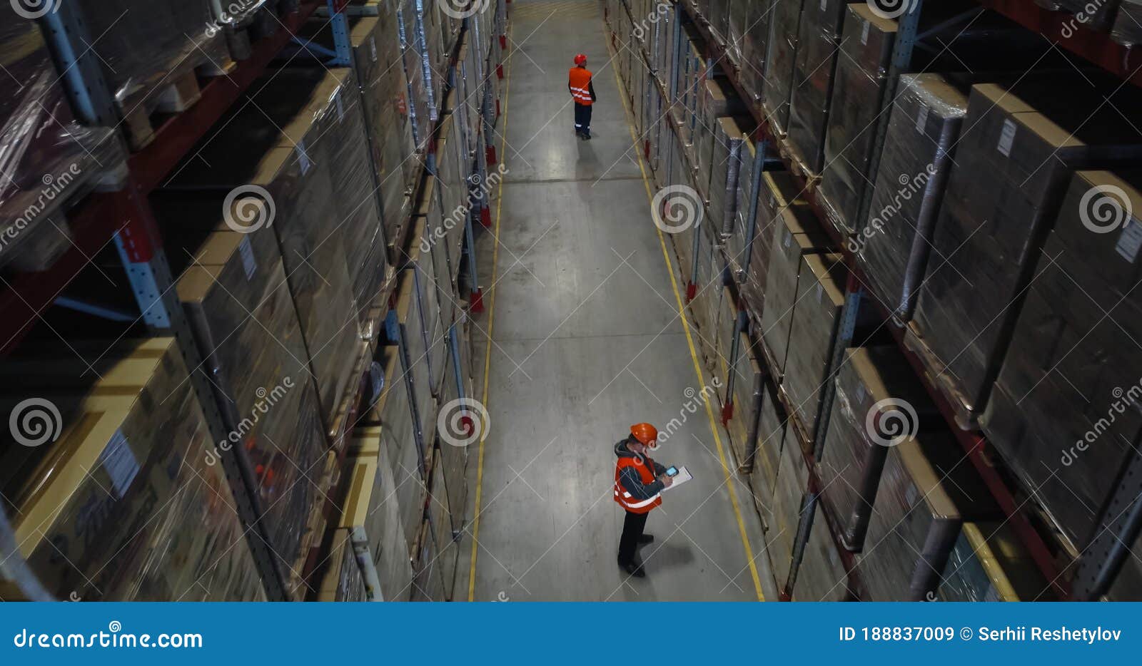 Mobile Aisle Racking System in Distribution Warehouse Stock Image ...