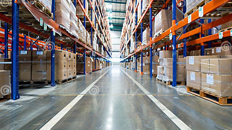 Mobile Aisle Racking System in Distribution Warehouse during Operations ...