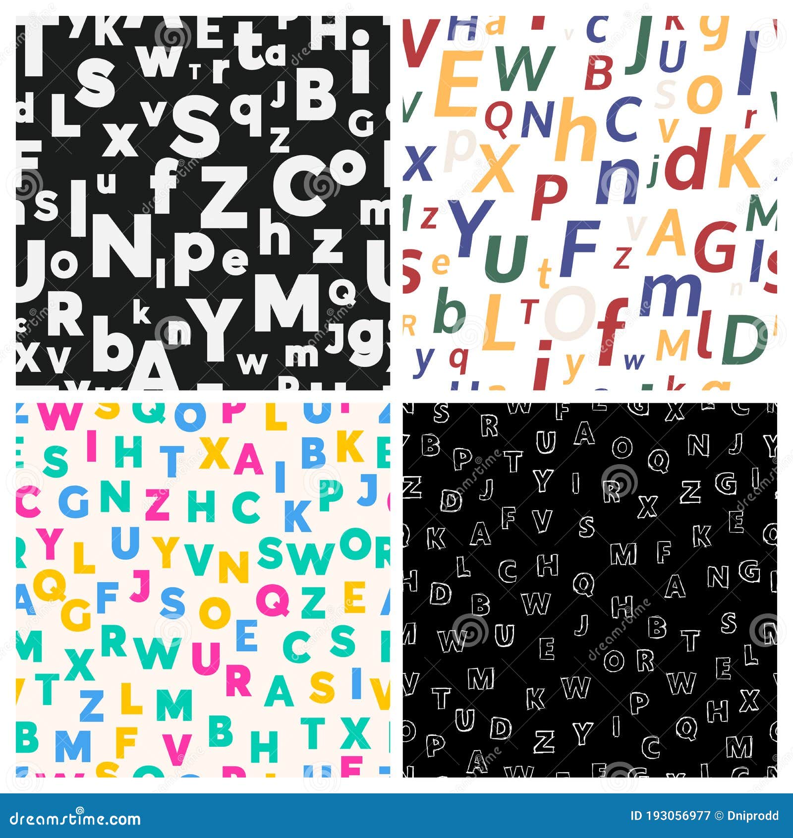 Alphabet Vector Seamless Background Stock Illustration - Illustration ...