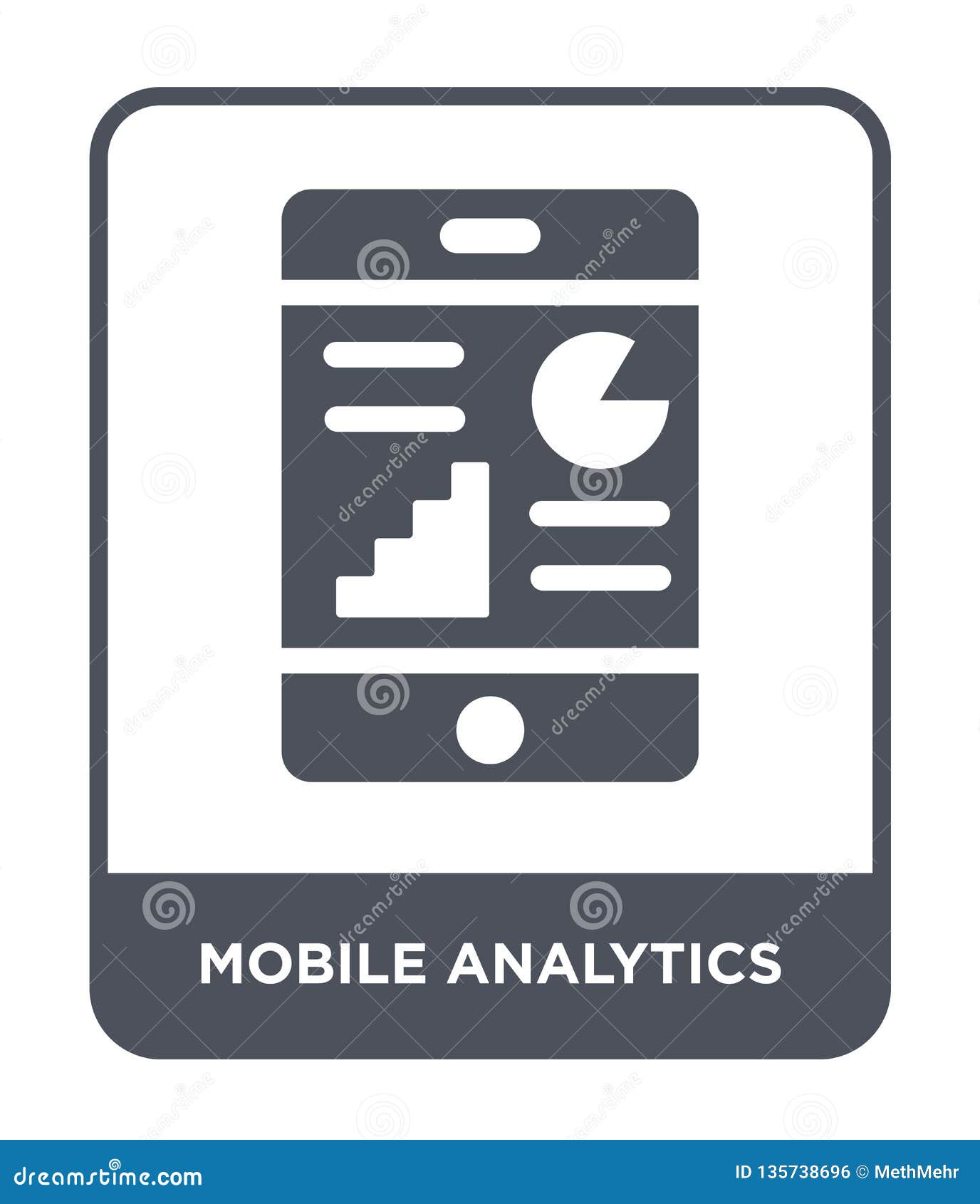 Mobile Analytics Icon in Trendy Design Style. Mobile Analytics Icon ...