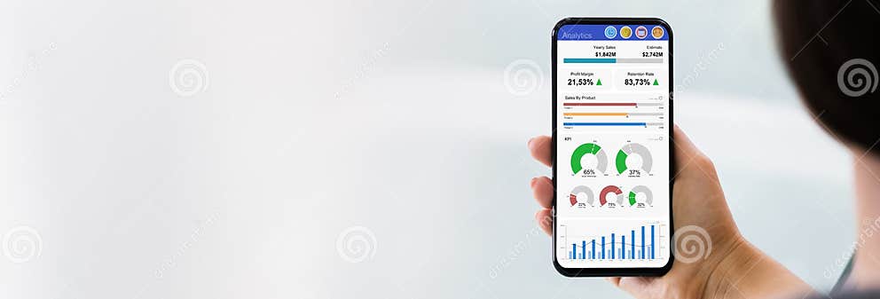 Mobile Analytics KPI Dashboard Stock Image - Image of advisor, mobile ...