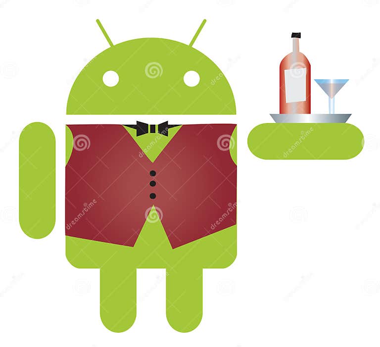 Mobile Android waiter editorial stock photo. Illustration of dining ...