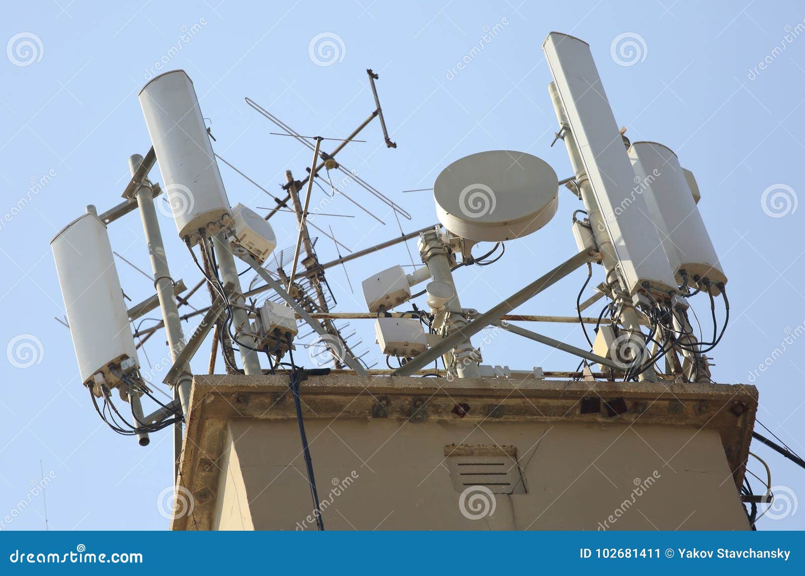 Mobile Antenna Arrays Showing Structure And Designs Stock Photo ...