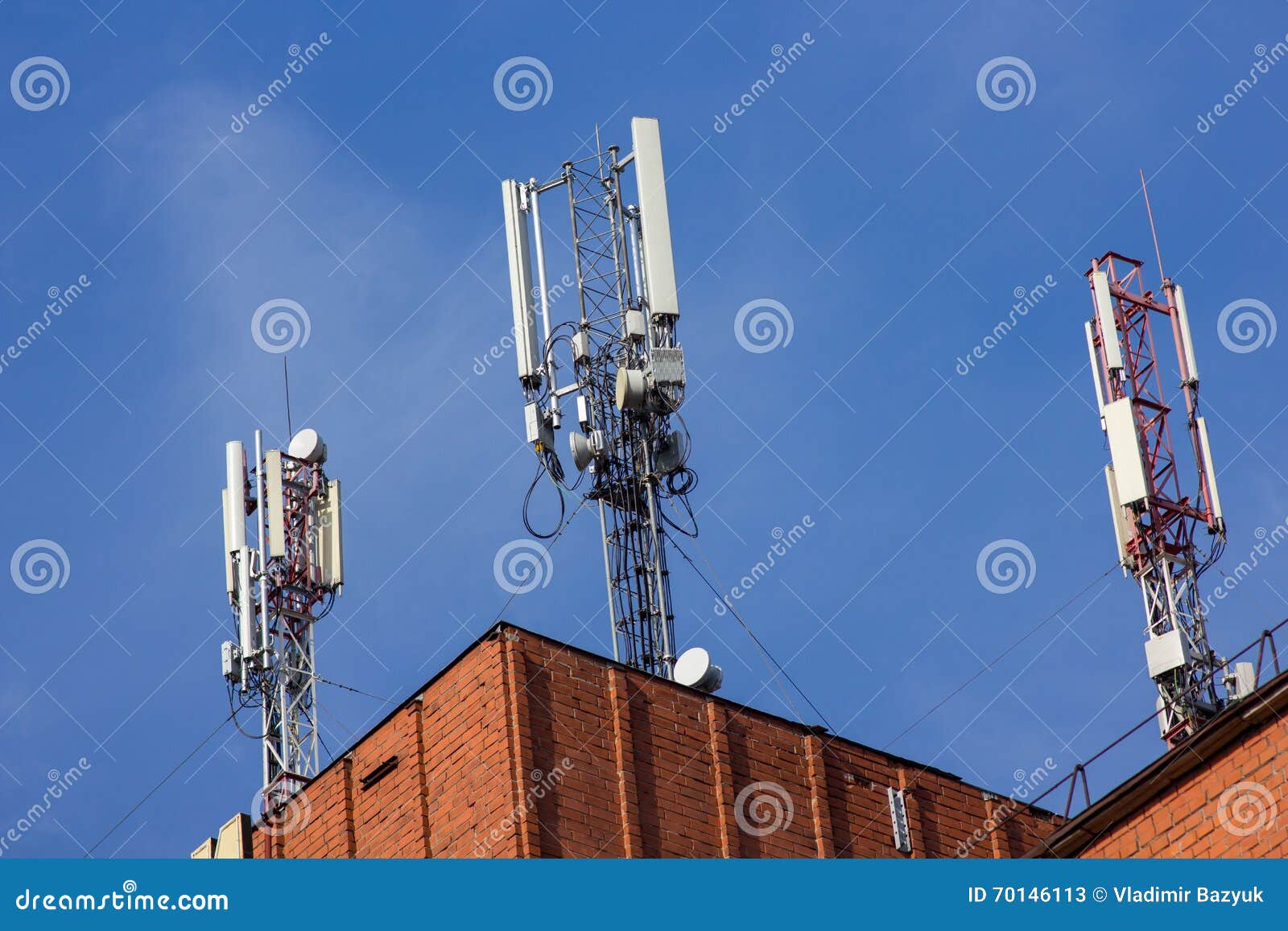 Mobile Antennas on Buildings Stock Image - Image of digital, urban ...