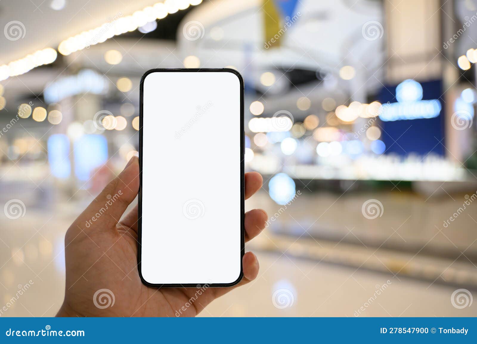 Mobile App Advertisement, People Showing Empty Screen of Smart Phone ...