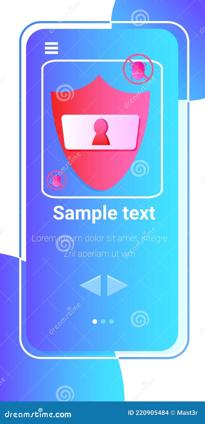 Mobile App Antimalware Protection Shield Data Privacy Security Concept ...