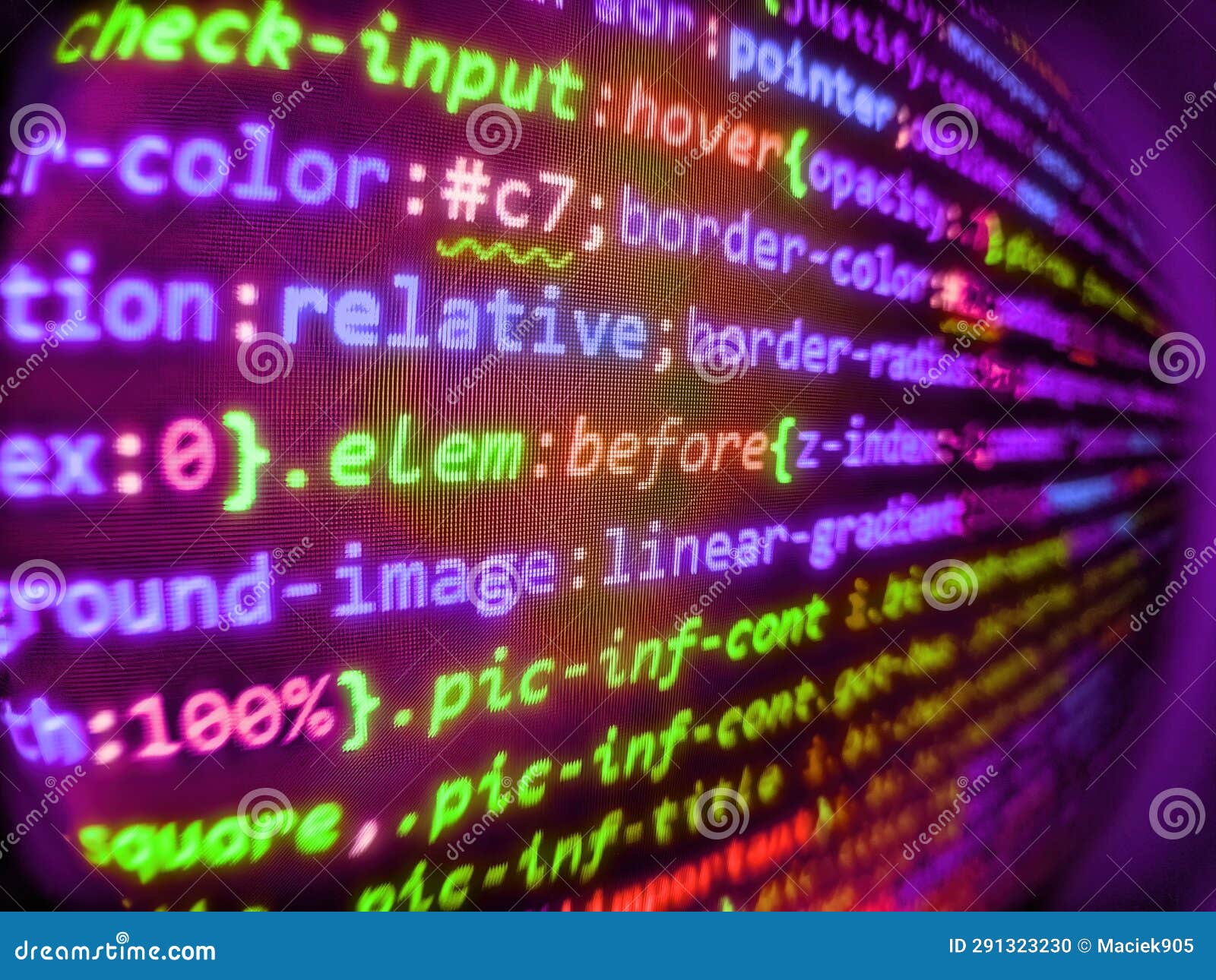 Mobile App Building. Notebook Closeup Photo. Programming Code Abstract ...