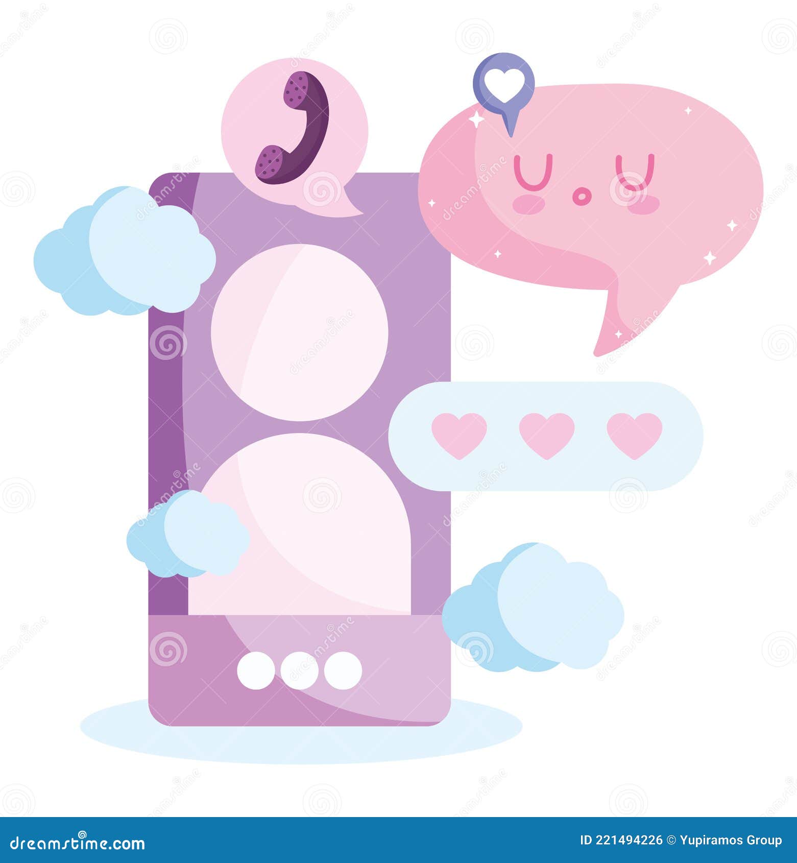 Mobile app call stock vector. Illustration of social - 221494226