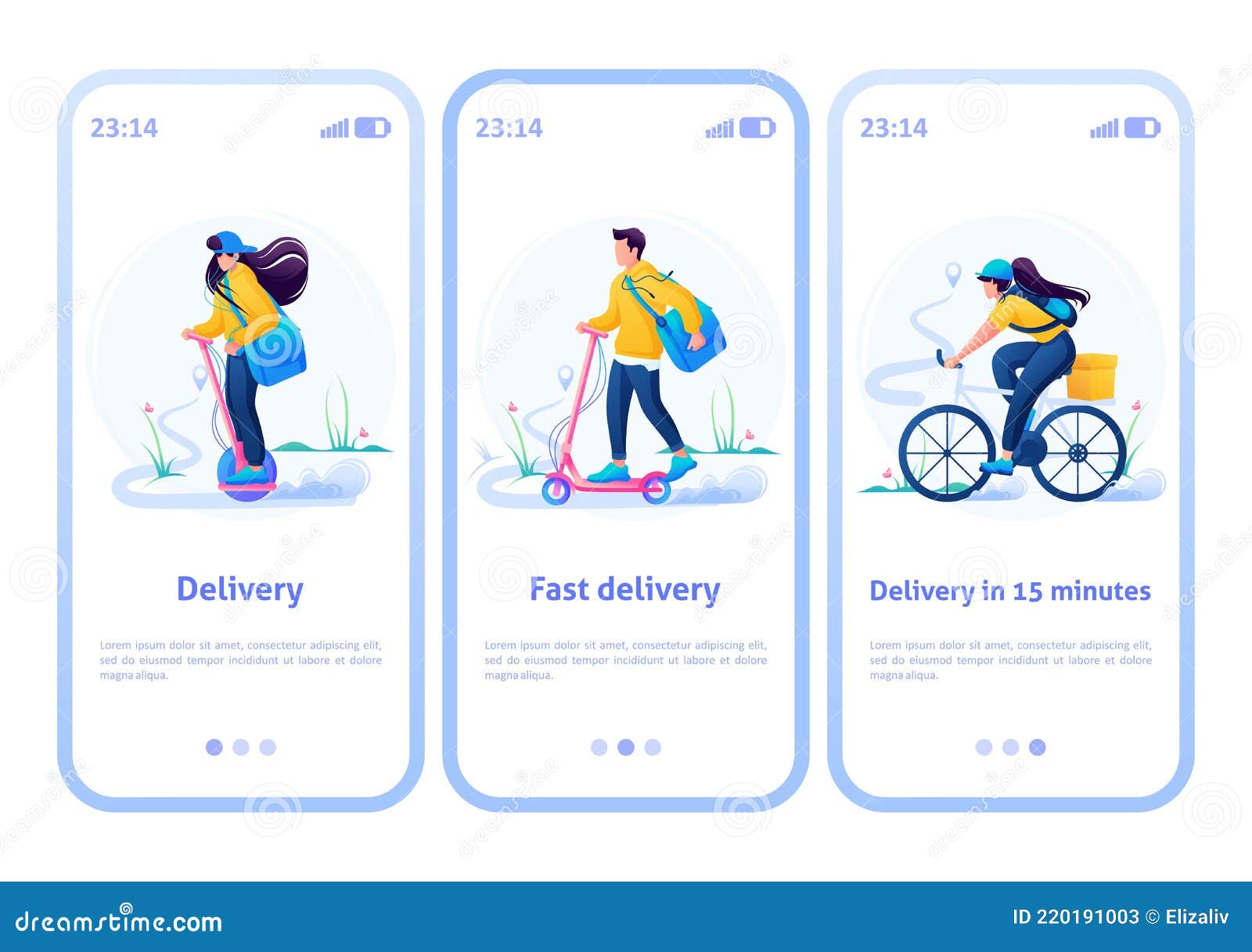 Mobile App for Choosing a Delivery Method and Courier. Fast Delivery ...