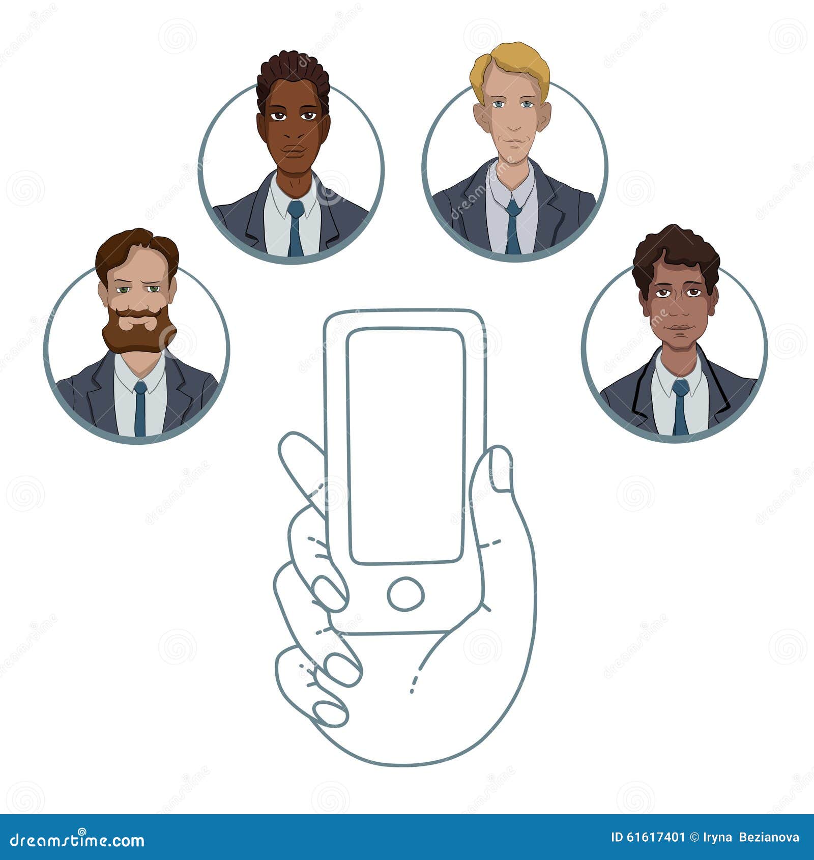 Mobile App for Collaboration between Different Workers Stock ...