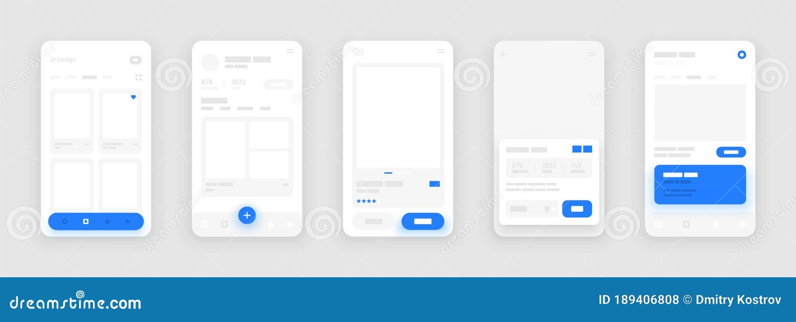 Mobile App Concept. Flowchart with UI Elements. Stock Vector ...