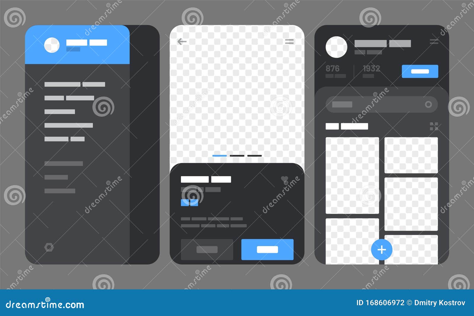 Mobile App Concept. Flowchart with UI Elements. Stock Vector ...
