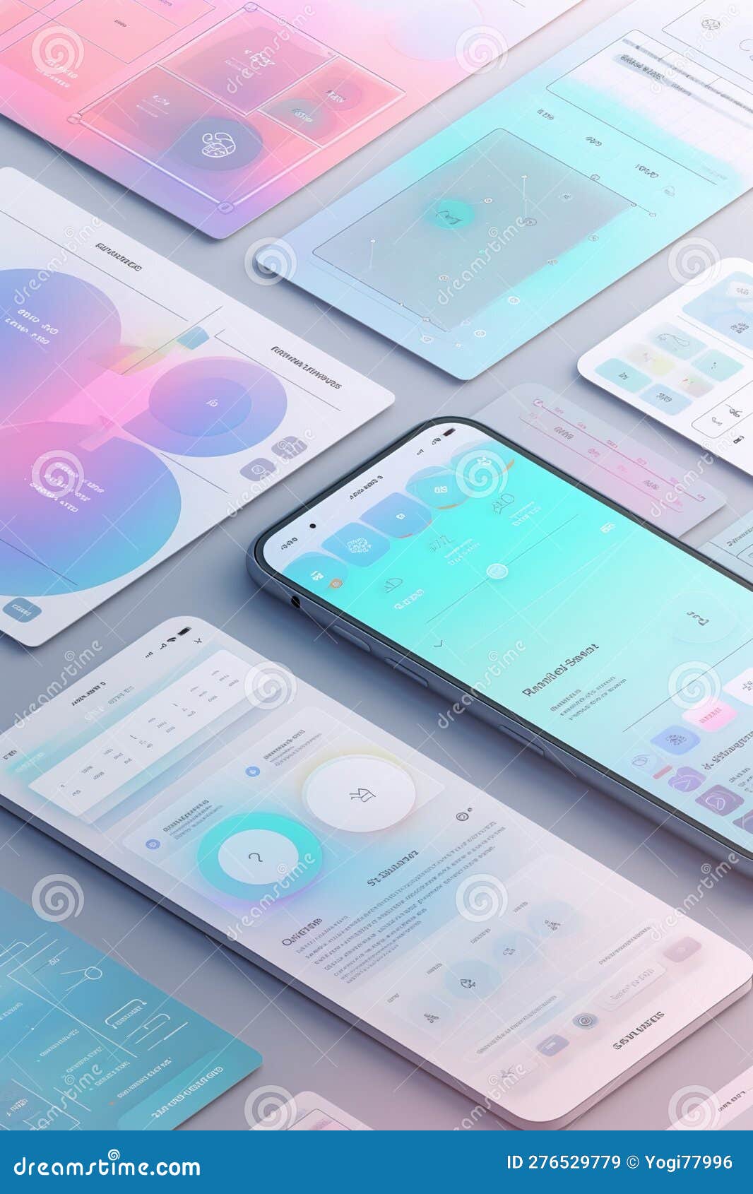 Mobile App Design Blueprint,technological Design.Created Using ...