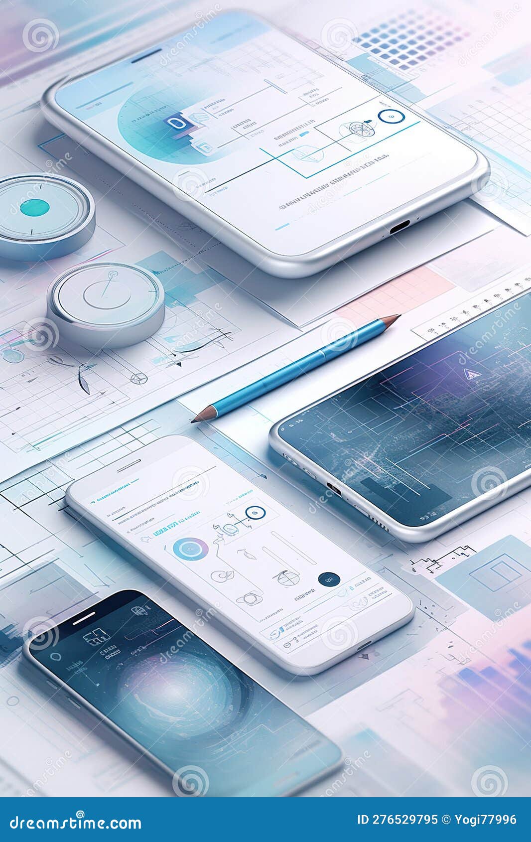 Mobile App Design Blueprint,technological Design.Created Using ...