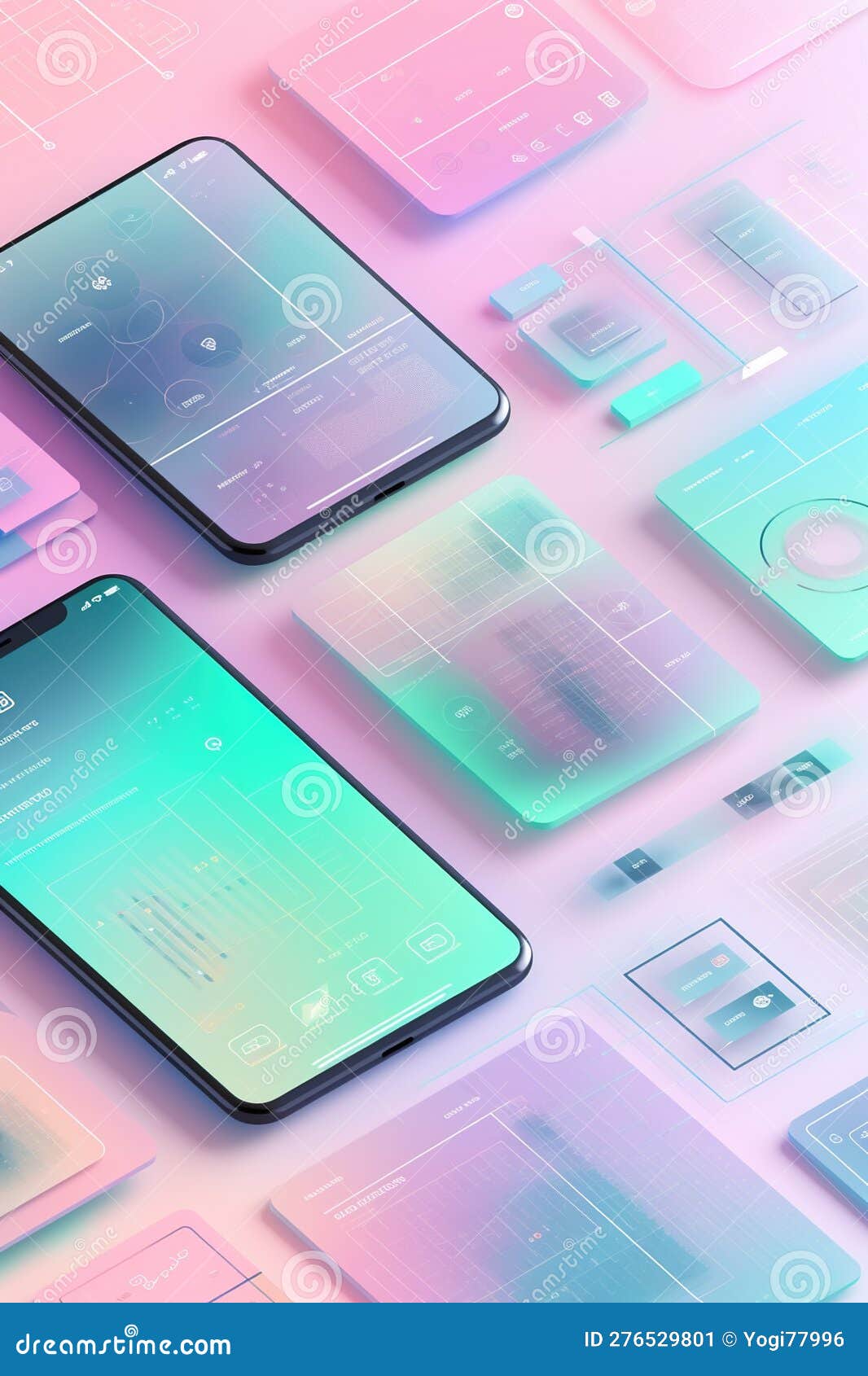 Mobile App Design Blueprint,technological Design.Created Using ...