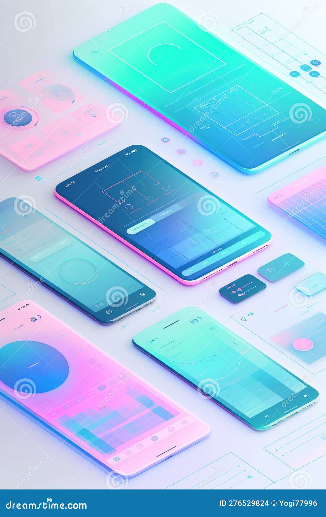 Mobile App Design Blueprint,technological Design.Created Using ...