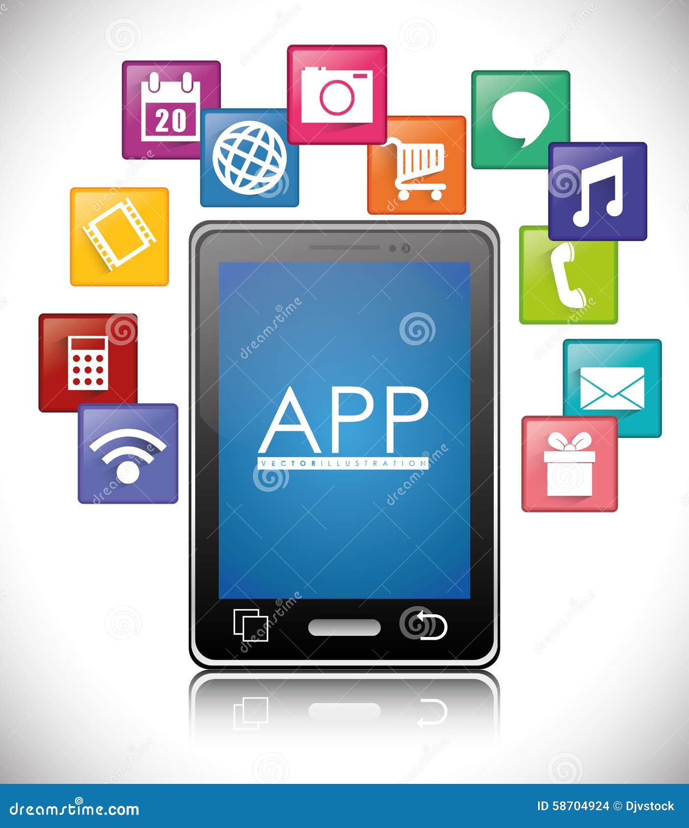 Mobile app design. stock vector. Illustration of connection - 58704924