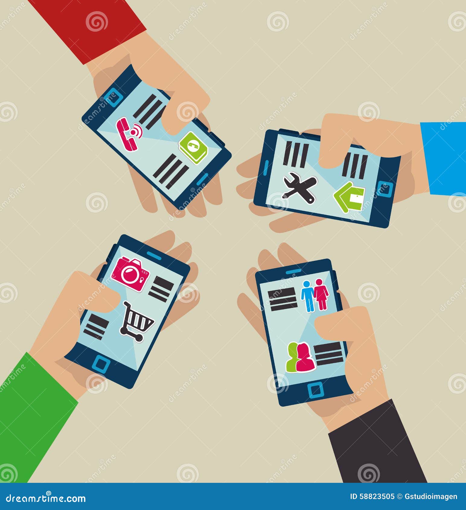 Mobile app design. stock vector. Illustration of digital - 58823505