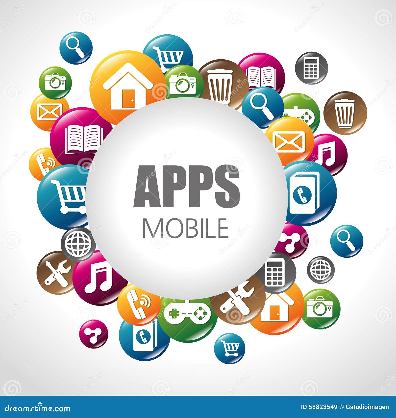 Mobile app design. stock vector. Illustration of modern - 58823549