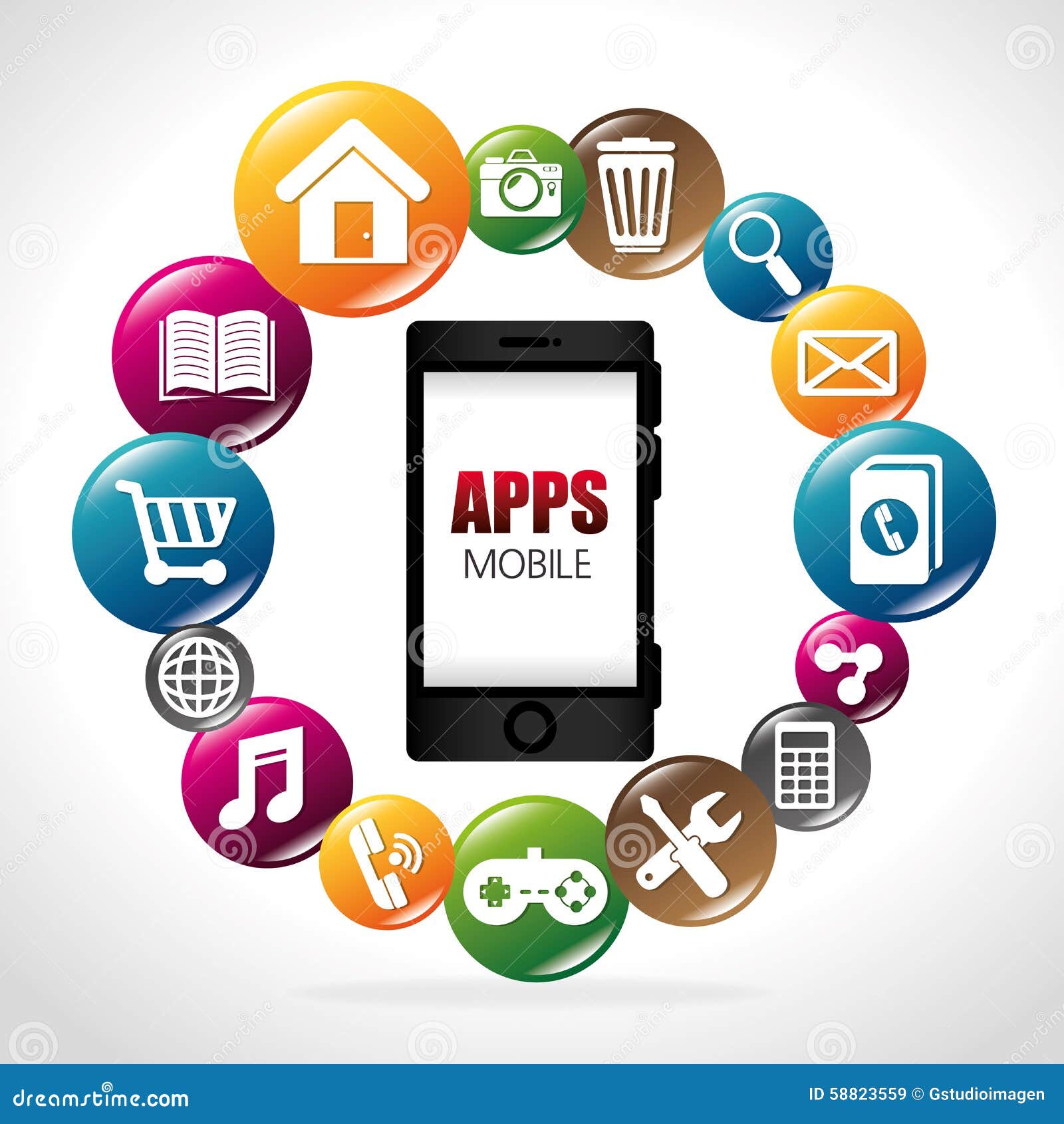 Mobile app design. stock vector. Illustration of concept - 58823559