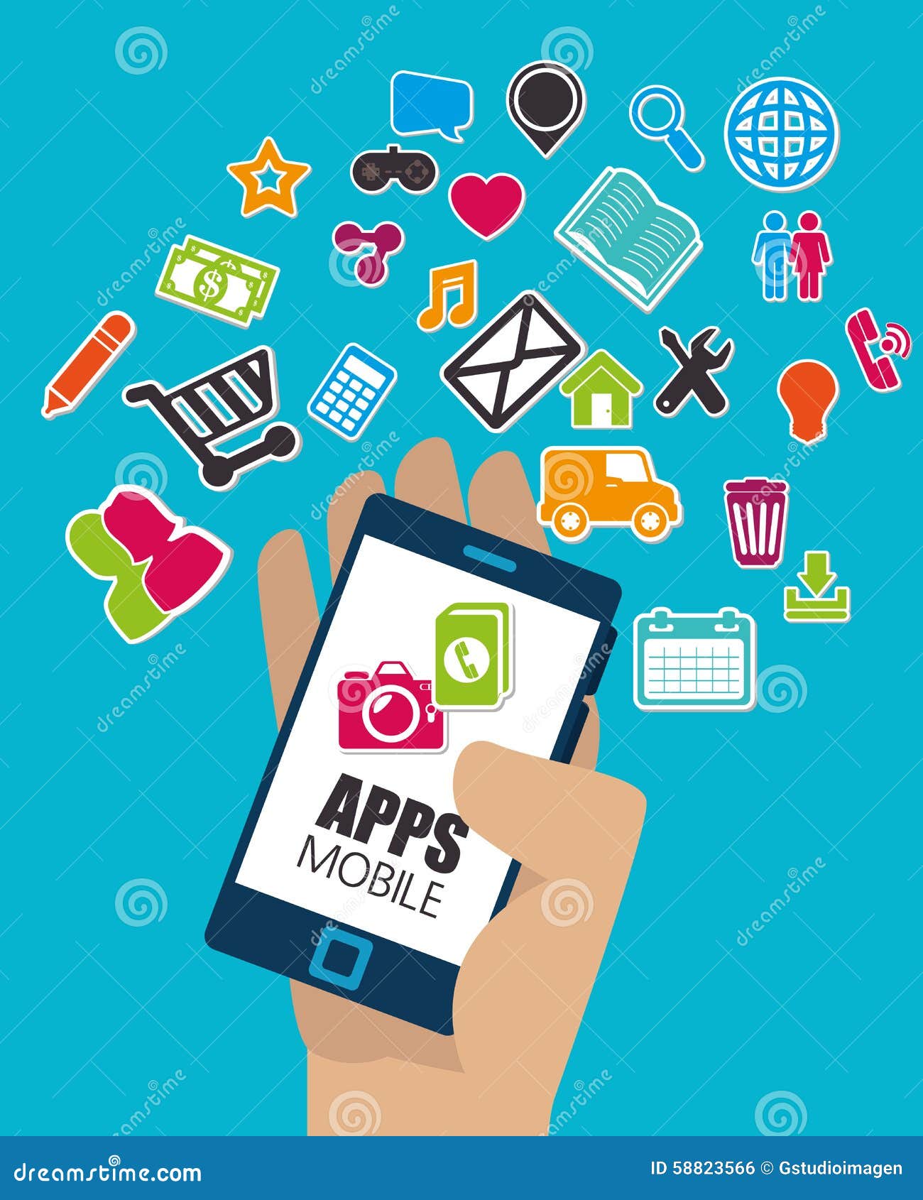 Mobile app design. stock vector. Illustration of program - 58823566