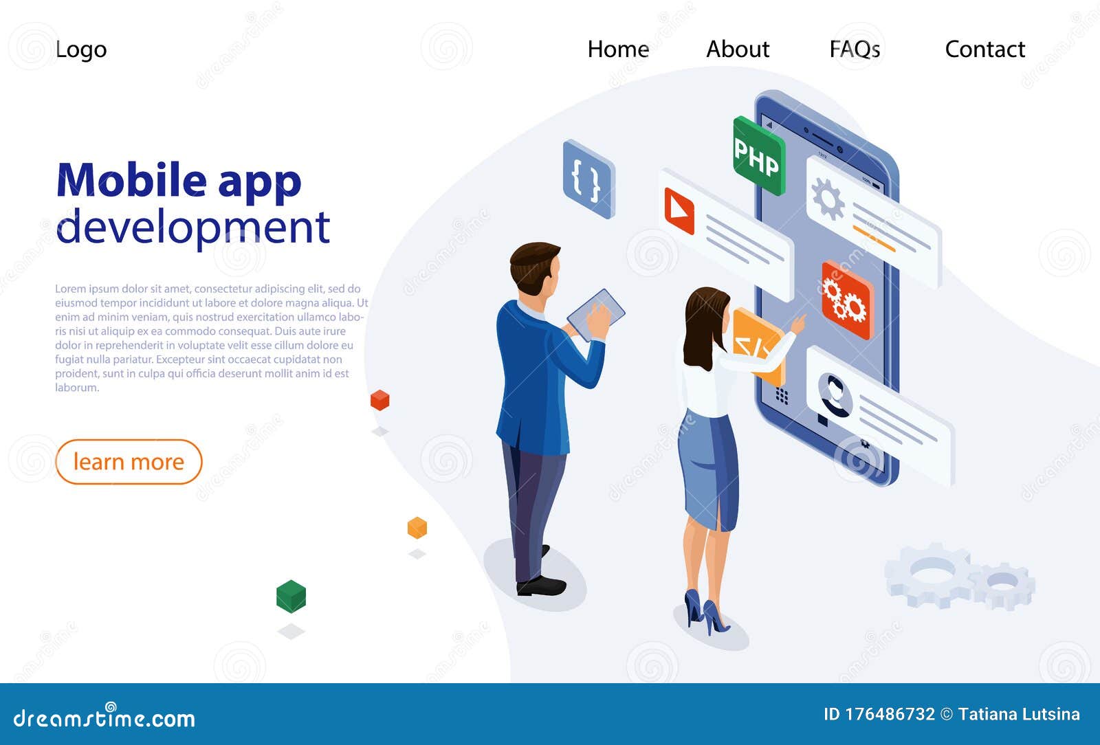 Mobile App Designers Man and Woman are Developing New App. Application Programming Interface ...