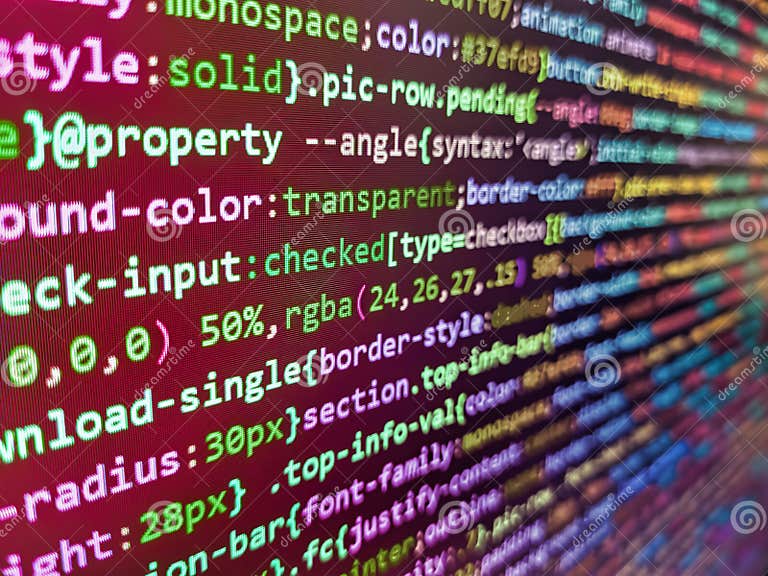 Mobile App Developer Coding Script Text On Screen Php And Css Code Close Up Computer Code 4085