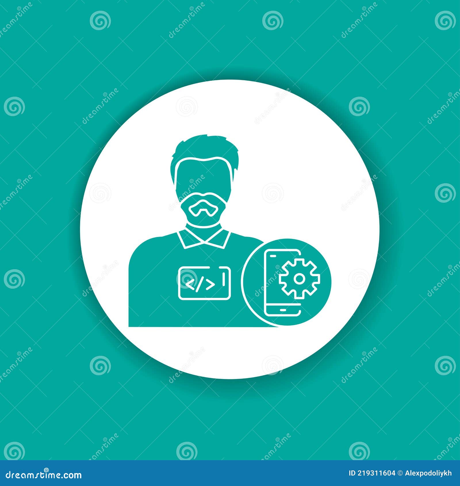 Mobile App Developer Color Glyph Icon. Pictogram for Web Page Stock ...