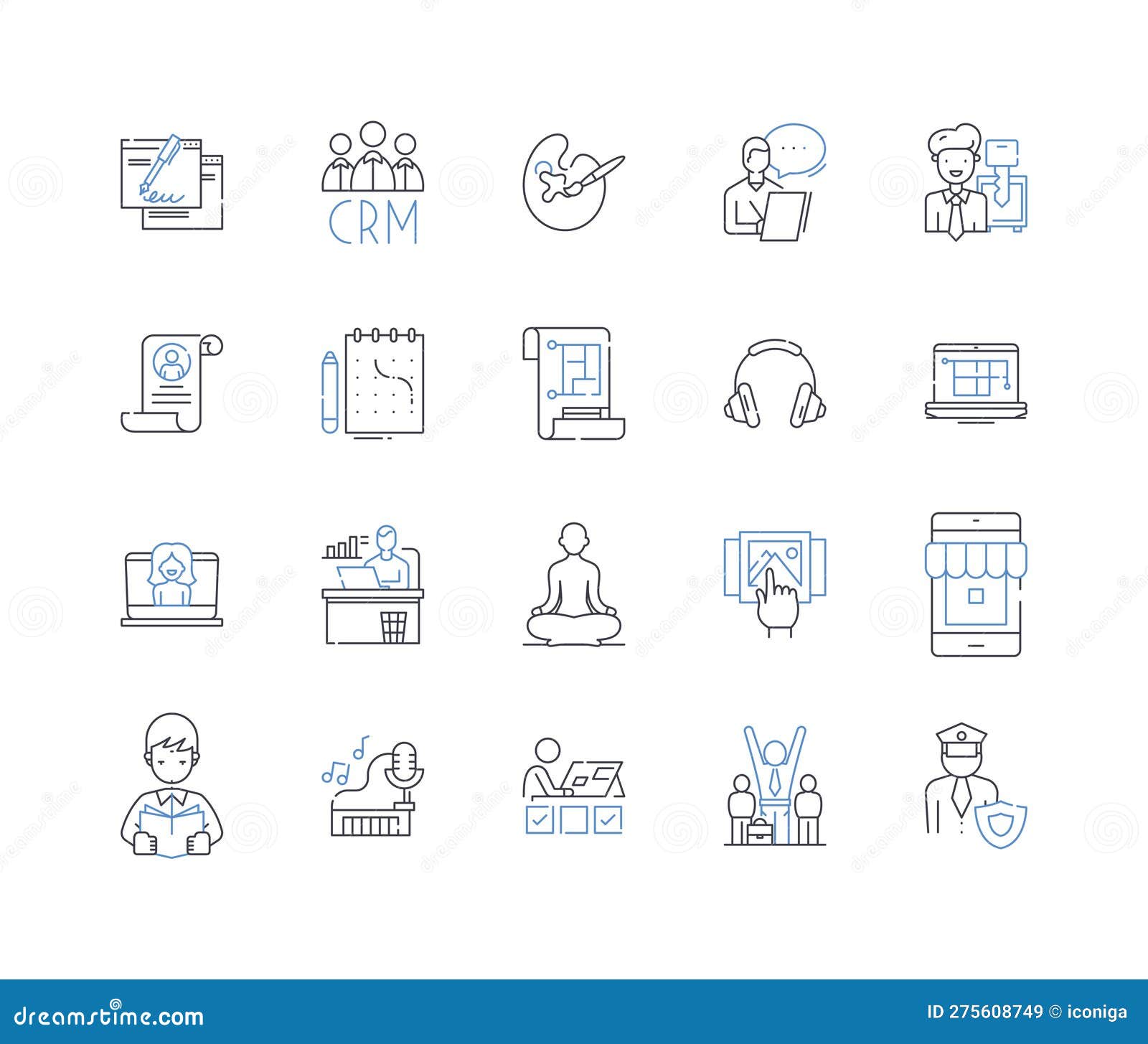 Mobile App Developer Line Icons Collection Application Development Design Innovation Coding
