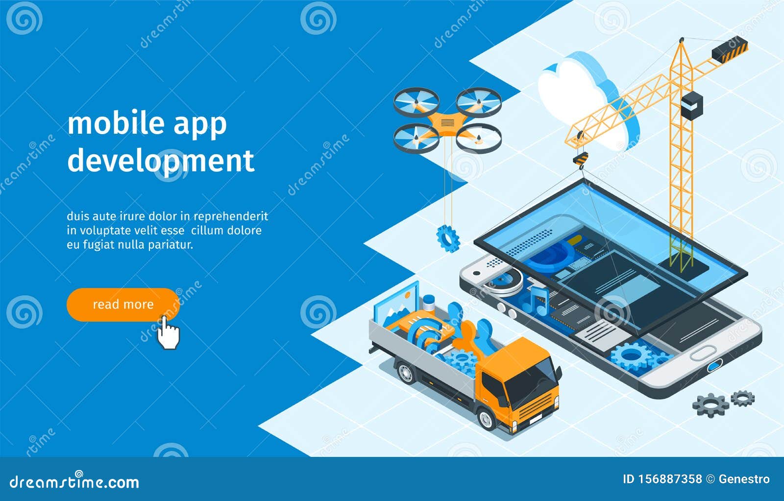 Mobile App Development Banner 01 Stock Vector - Illustration of ...