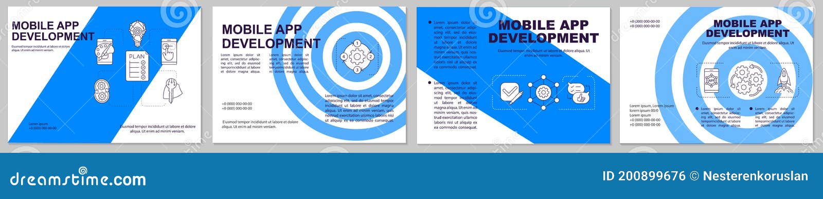 Mobile App Development Brochure Template Stock Vector - Illustration of ...