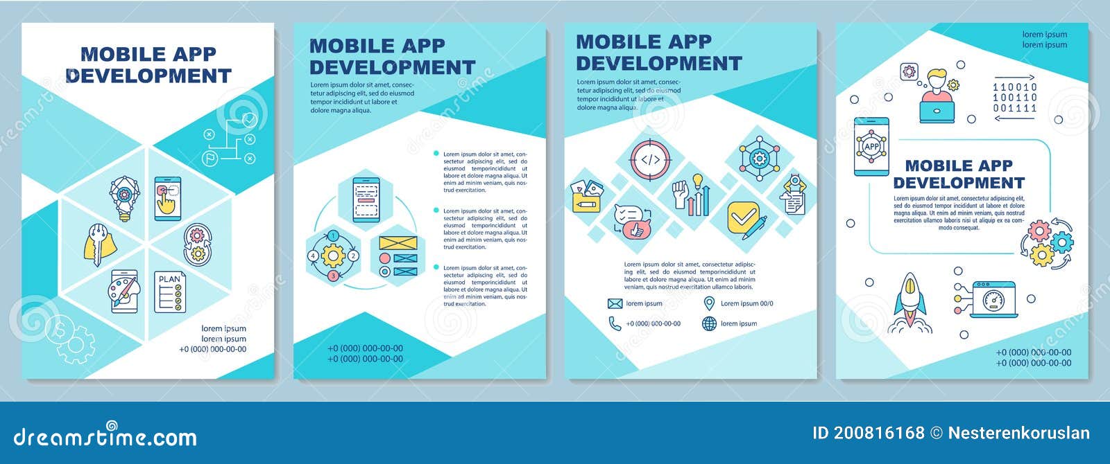 Mobile App Development Brochure Template Stock Vector - Illustration of ...