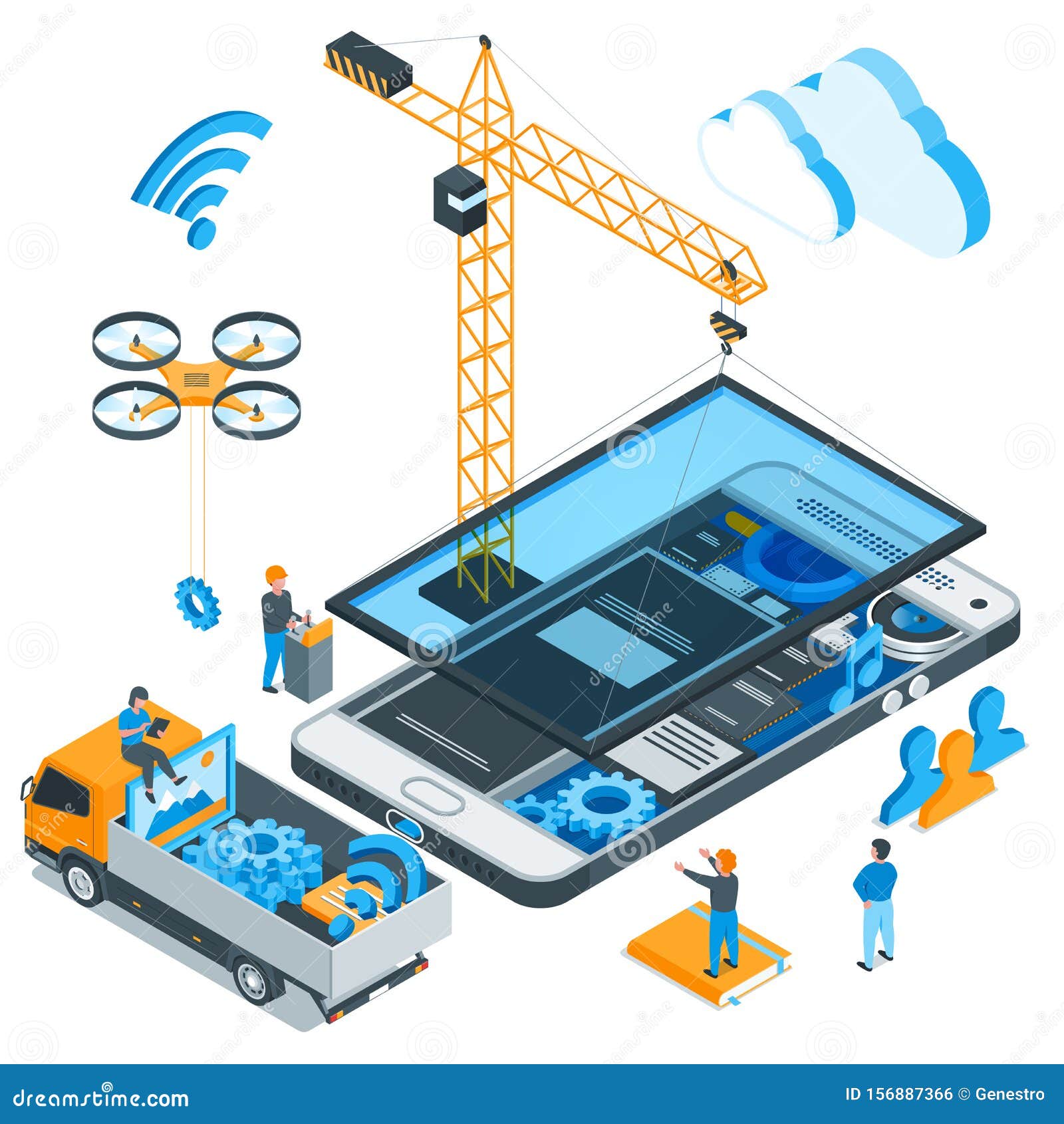 Mobile App Development Concept 02 Stock Vector - Illustration of ...